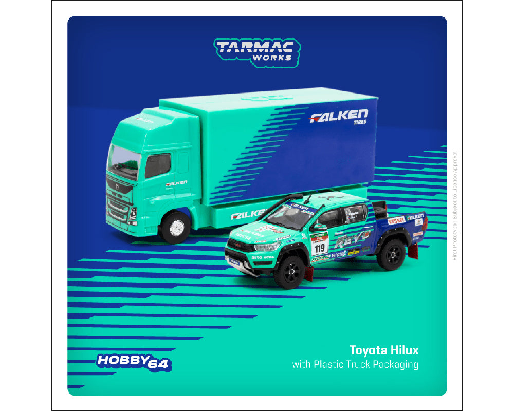Tarmac Works 1:64 Toyota Hilux AXCR 2017 Falken with Truck Packaging ...